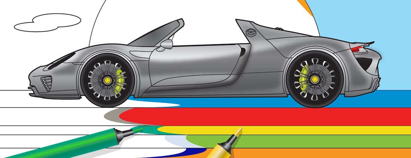 racing porsche coloring pages