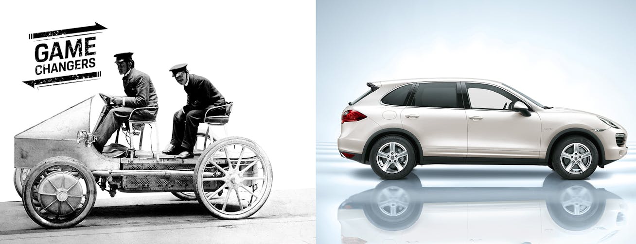 When was the first electric Porsche car made?